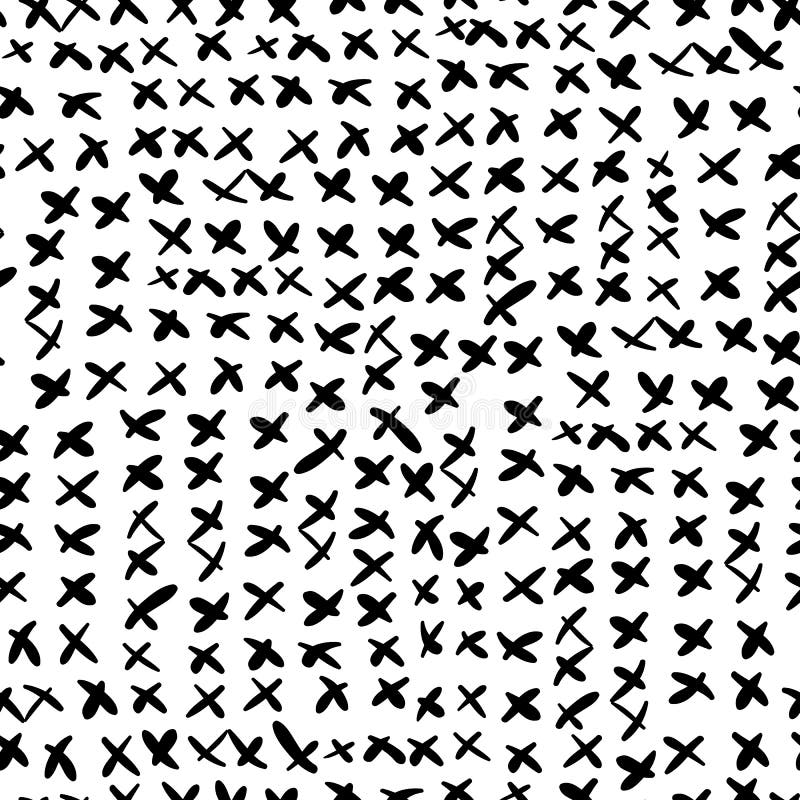 Abstract Black and White Vector Seamless Pattern with Hand Drawn Doodle ...
