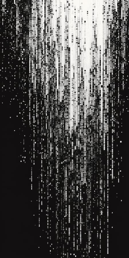 Abstract Black and White Vertical Lines Creating a Dynamic Digital ...