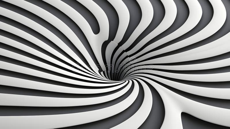 Abstract Black and White Vortex Swirling Hypnotic 3D Background Stock ...