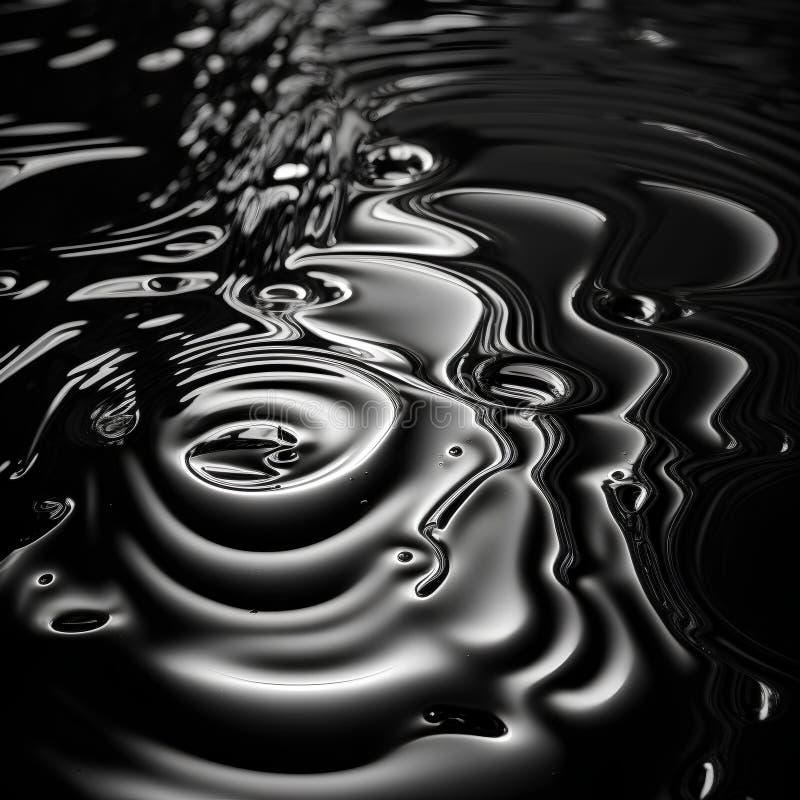 Abstract Black and White Water Background with Smooth Waves and Ripples ...