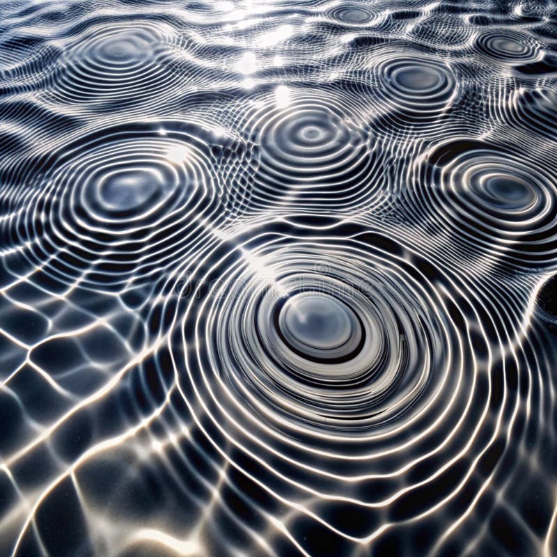 Abstract Black and White Water Pattern with Ripples Stock Illustration ...