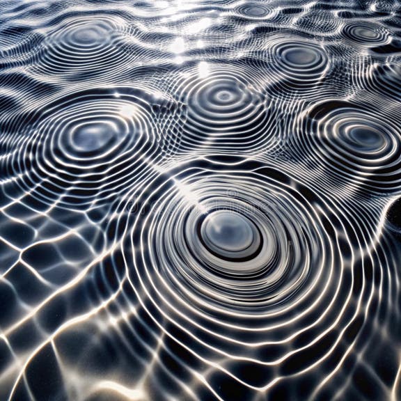 Abstract Black and White Water Pattern with Ripples Stock Illustration ...