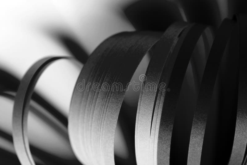 Abstract Black and White Wave Curl Strip Paper Horizontal Background ...