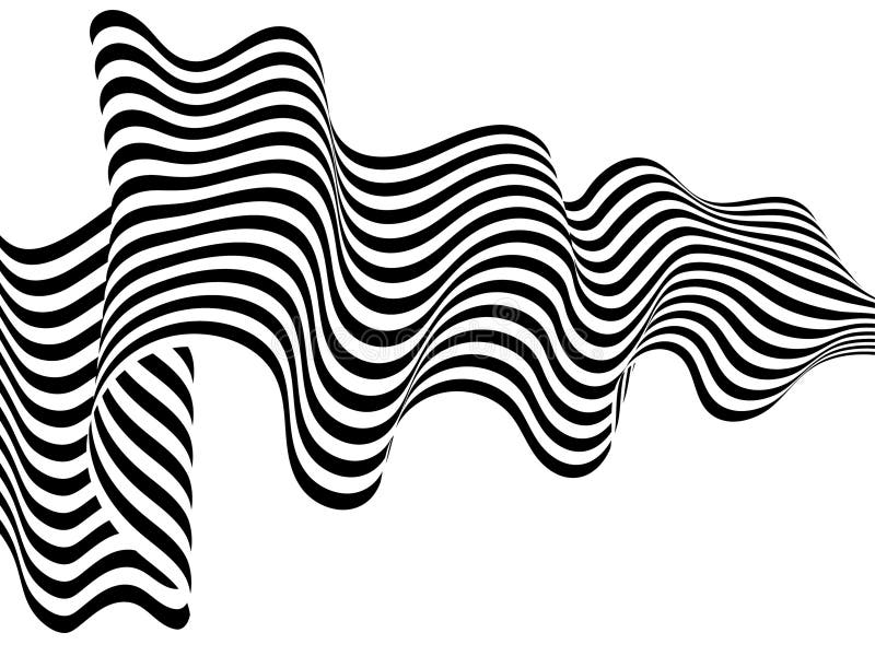 Abstract Black and White Wave Curve Line Pattern. Eps 10 Stock ...