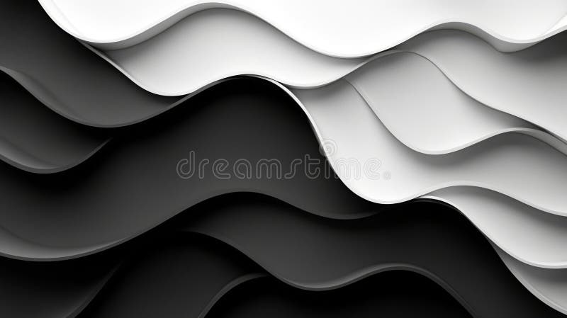Abstract Black and White Wave Design Stock Illustration - Illustration ...