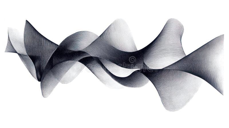 Abstract Black and White Wave Design Illustrating Fluidity and Movement ...