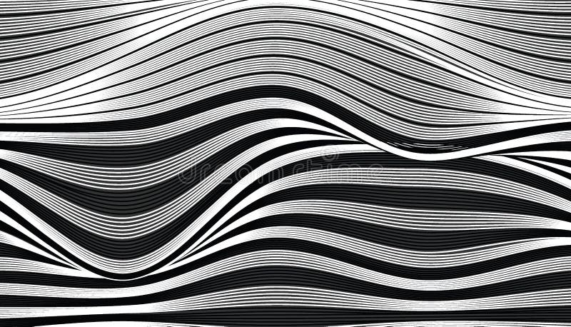Abstract Black and White Wave Fabric Texture Stock Vector ...