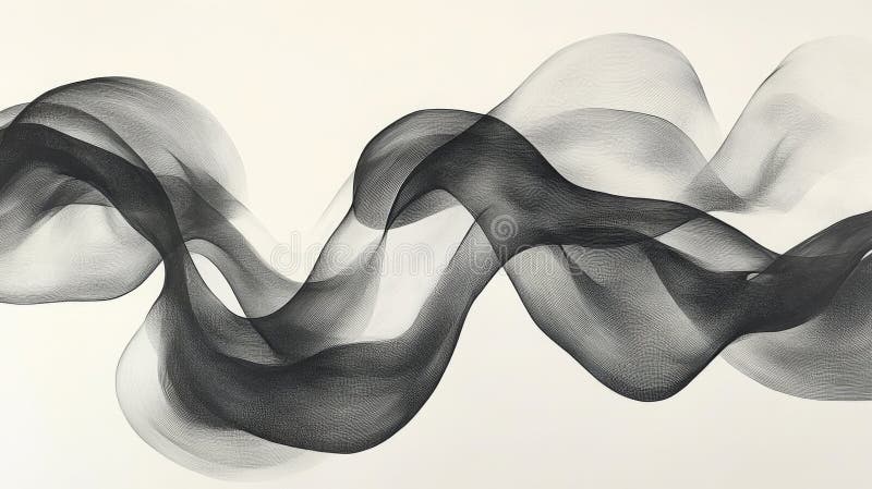 Abstract Black and White Wave Forms Art Stock Illustration ...