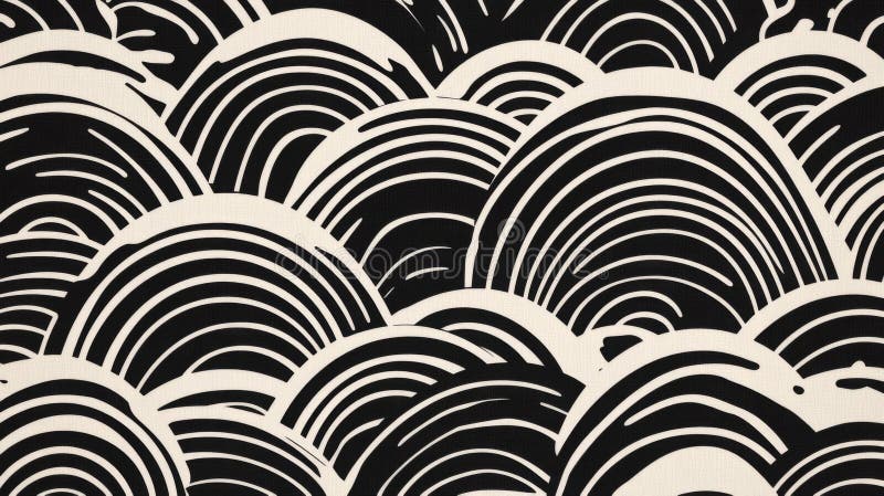 Abstract Black and White Wave Pattern Background Stock Illustration ...