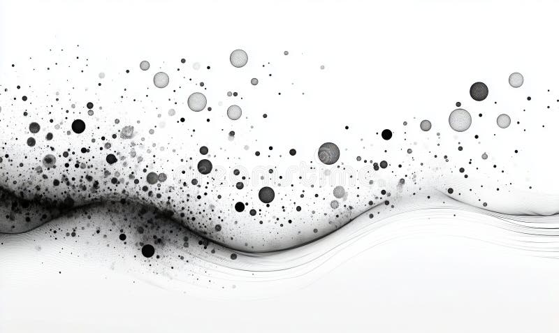 Abstract Black and White Wave Pattern with Circles and Dots for Modern ...