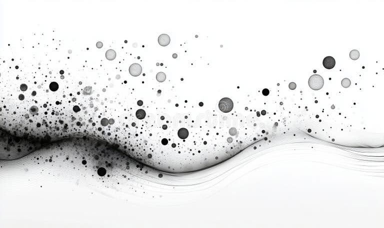 Abstract Black and White Wave Pattern with Circles and Dots for Modern ...