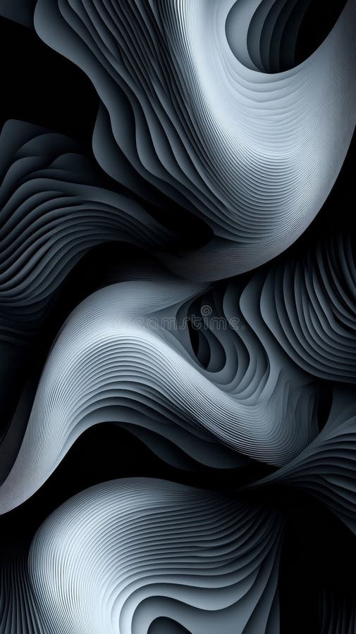 Abstract Black and White Wave Pattern with Depth Stock Photo - Image of ...