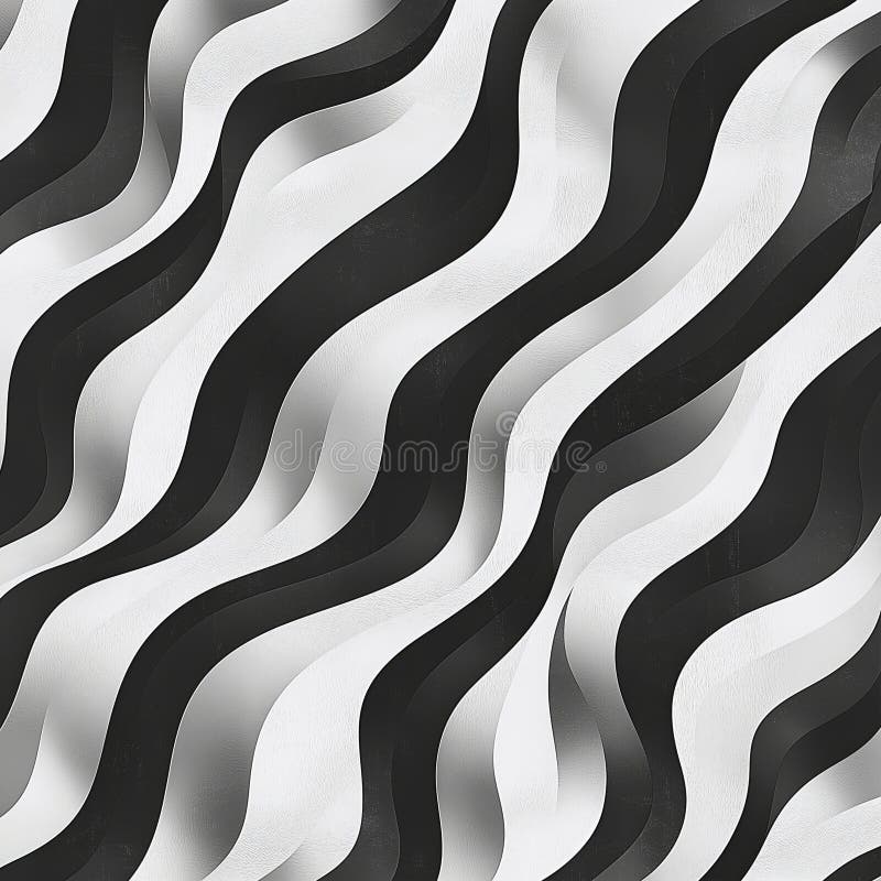 Abstract Black and White Wave Pattern with Fabric Like Texture Creates ...