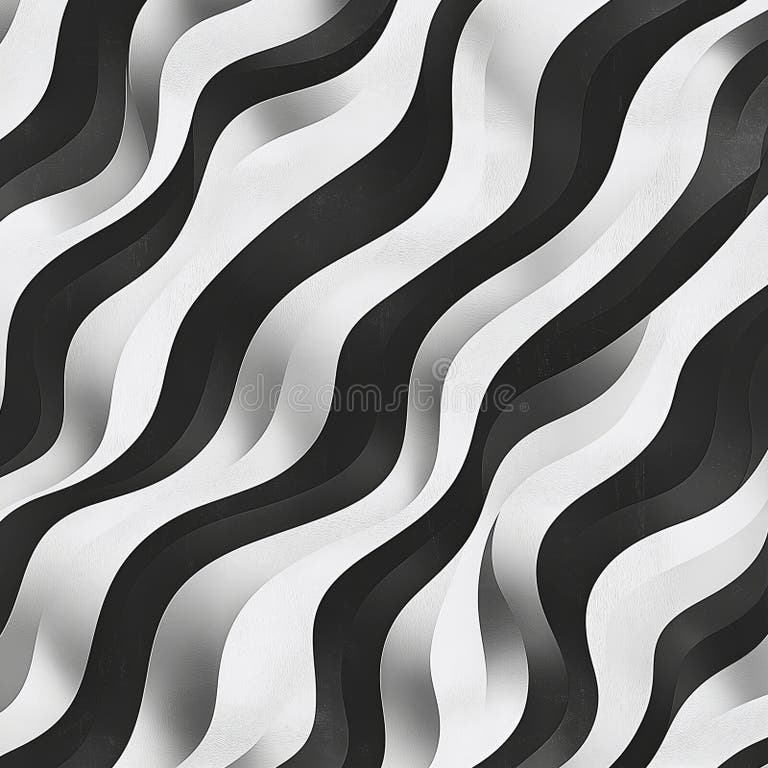 Abstract Black and White Wave Pattern with Fabric Like Texture Creates ...