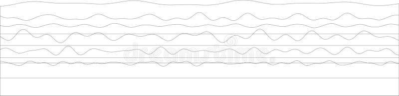 Abstract Black and White Wave Pattern on Horizontal Lines Stock Vector ...
