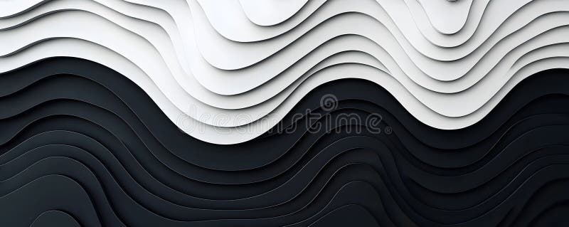 Abstract Black and White Wave Pattern Modern Geometric Background Stock ...