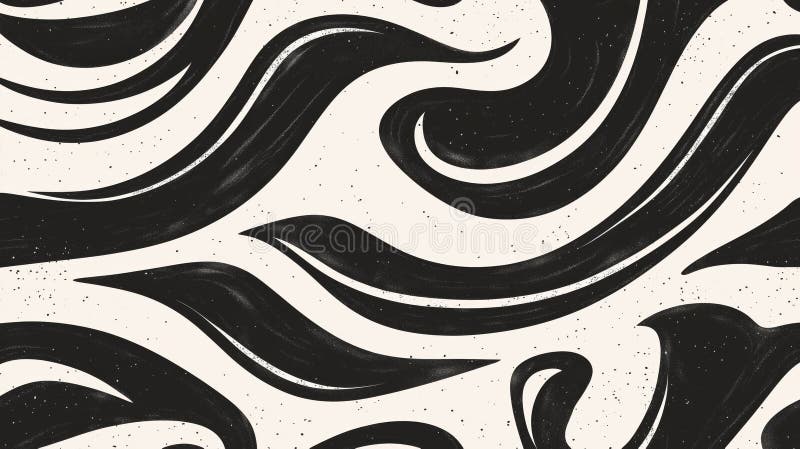 Abstract Black and White Wave Pattern, Smooth Curves, Artistic Design ...