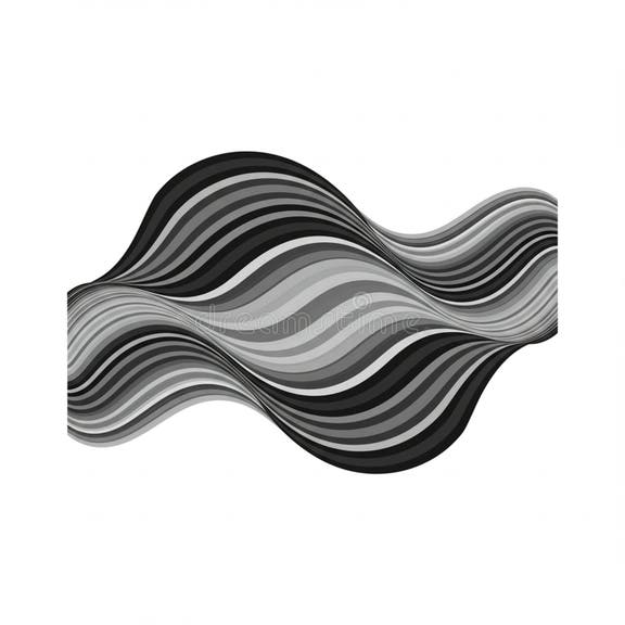 Abstract Black and White Wave Pattern with Smooth, Undulating Lines ...