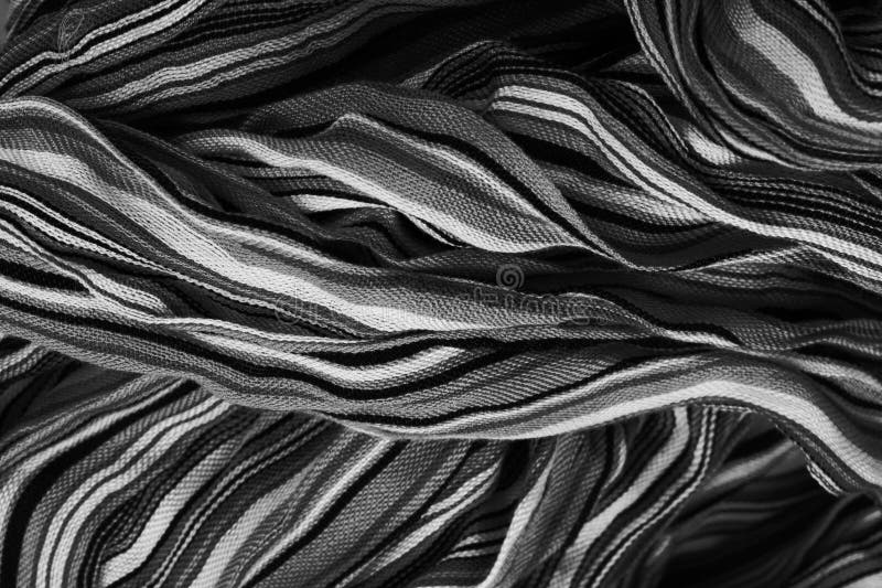 Abstract Black and White Wave Strip Texture Fabric Background Stock ...