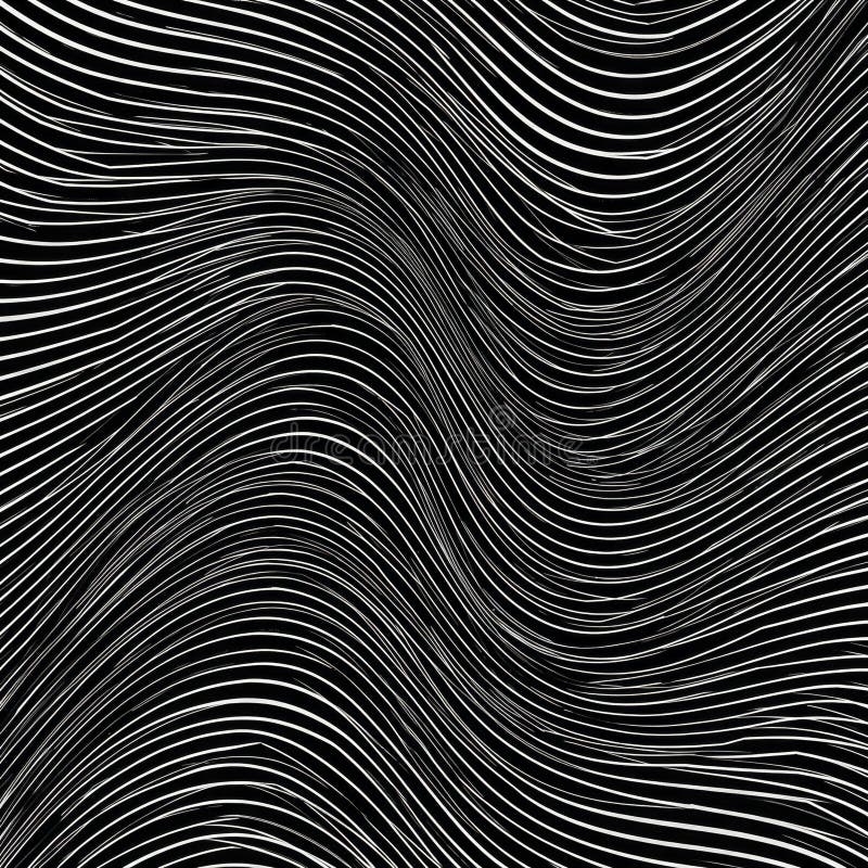 Abstract Black and White Wavy Lines Background Stock Illustration ...