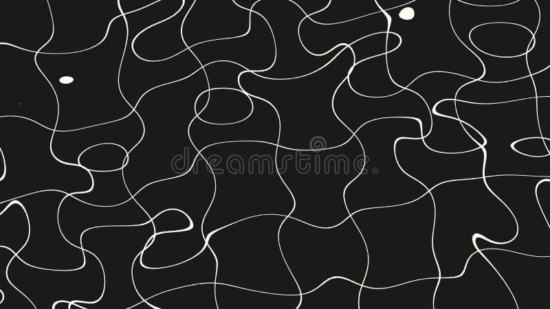 Abstract Black and White Wavy Lines Float in Space Stock Footage ...