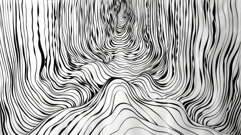 Abstract Black and White Wavy Lines Optical Illusion Art Stock Photo ...