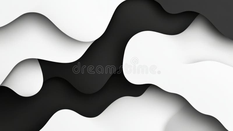 Abstract Black and White Wavy Paper Design. Modern and Stylish Stock ...
