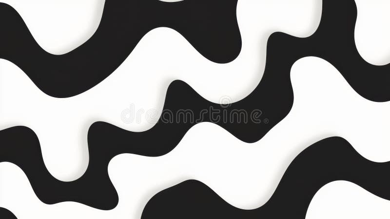Abstract Black and White Wavy Pattern Background Stock Illustration ...