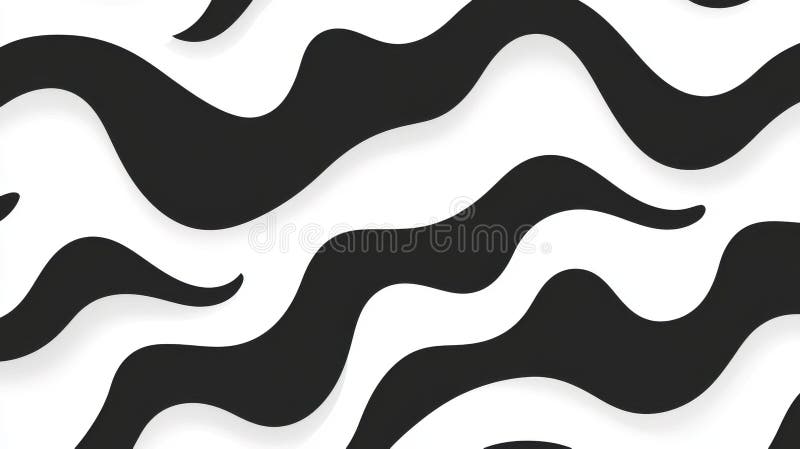 Abstract Black and White Wavy Pattern Background Stock Illustration ...