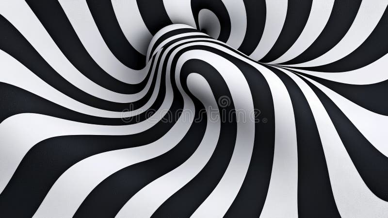 Abstract Black and White Wavy Pattern Creating a Hypnotic Illusion ...