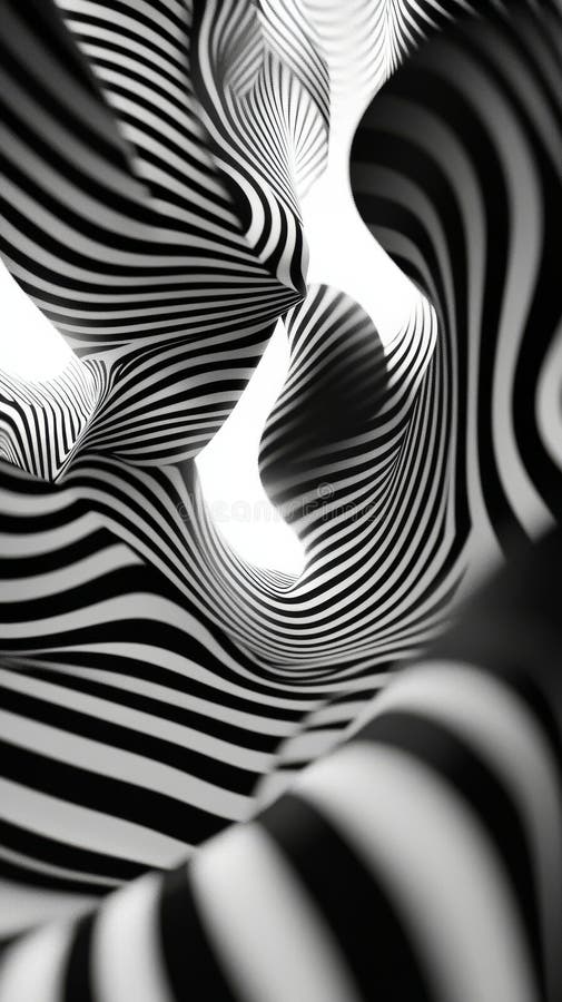 Wavy Lines Pattern 3d Illusion Motion Effect Black White Texture Stock Photos - Free & Royalty ...
