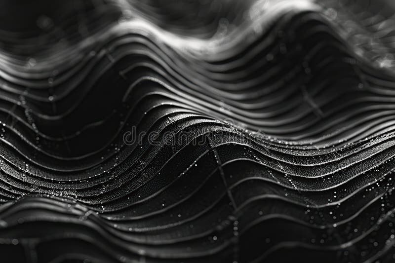 Abstract Black and White Wavy Texture Stock Illustration - Illustration ...