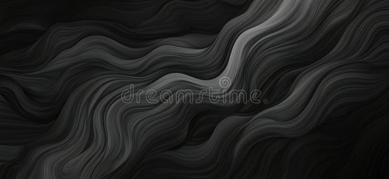 Abstract Black and White Wavy Texture with Smooth Flowing Lines and ...