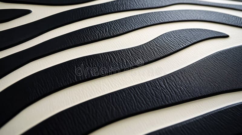 Abstract Black and White Zebra Pattern with Curved Lines and Texture ...
