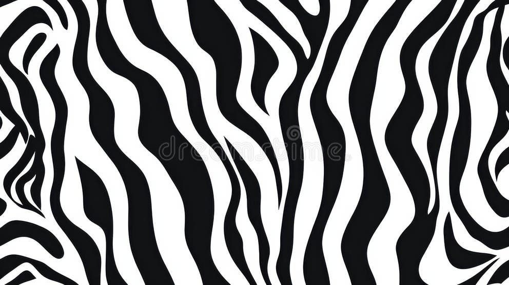Abstract Black and White Zebra Stripe Pattern on a Smooth Background ...