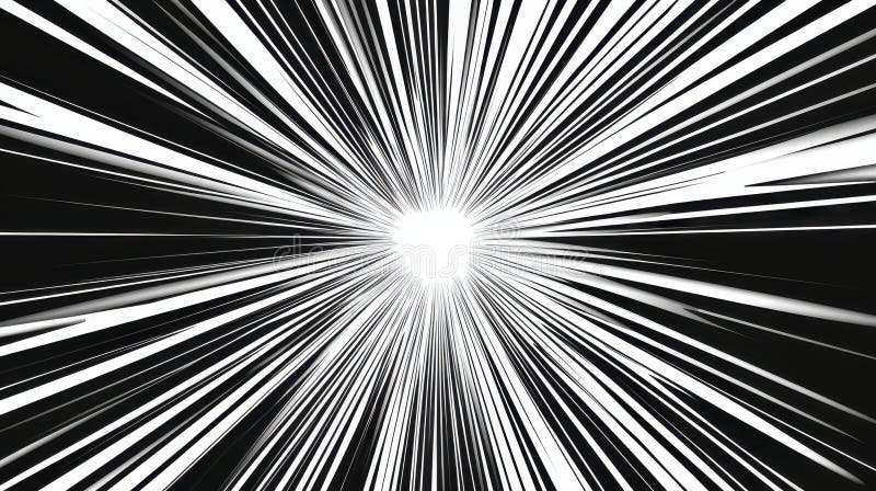 Abstract Black and White Zoom Burst Background Exploding from Center ...