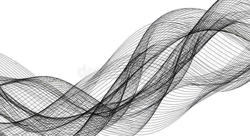 Abstract Black Wireframe Wave Wallpaper Background with Minimalist ...