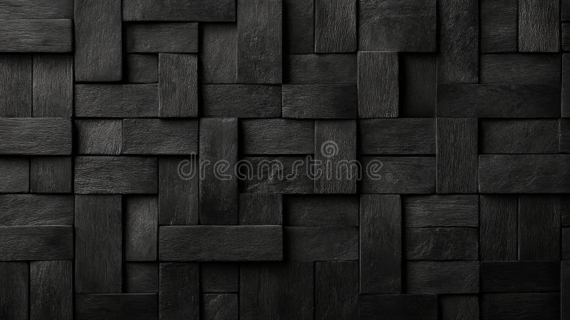 Abstract Black Wood Block Pattern Background Stock Illustration ...