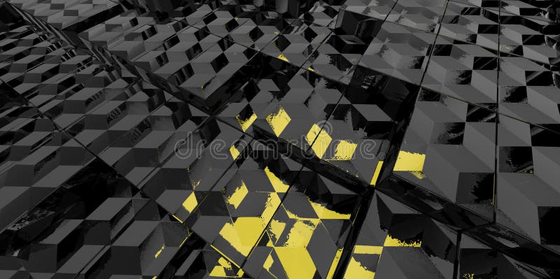 Abstract Yellow Gold Background of 3d Blocks Stock Illustration ...