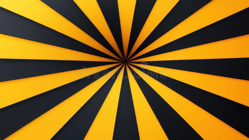 Abstract Black and Yellow Sunburst Pattern Stock Illustration ...