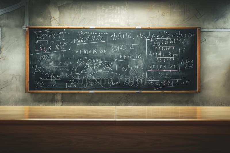 Abstract Blackboard Scientific Formulas. Generate Ai Stock Illustration ...