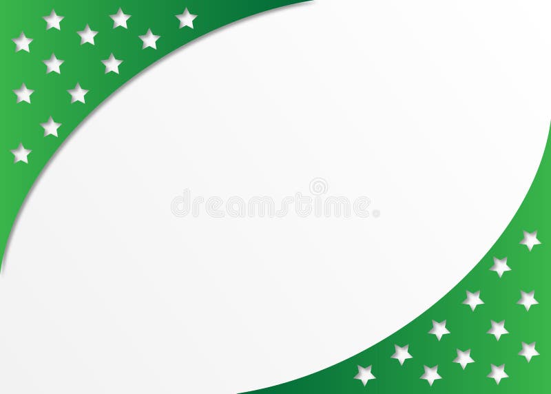 Green Abstract Blank Background with Star Frame, Vector Illustration ...