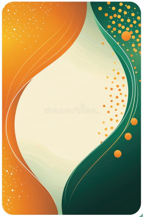 Abstract Blank Card Design with Rounded Corners Featuring Orange and ...
