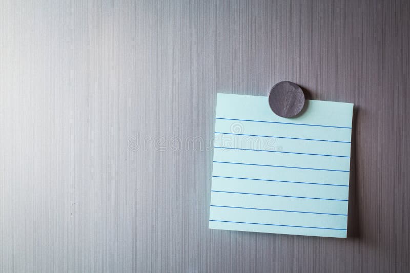 Abstract of Blank Paper and Stick Paper on Refrigerator Door. Paper ...