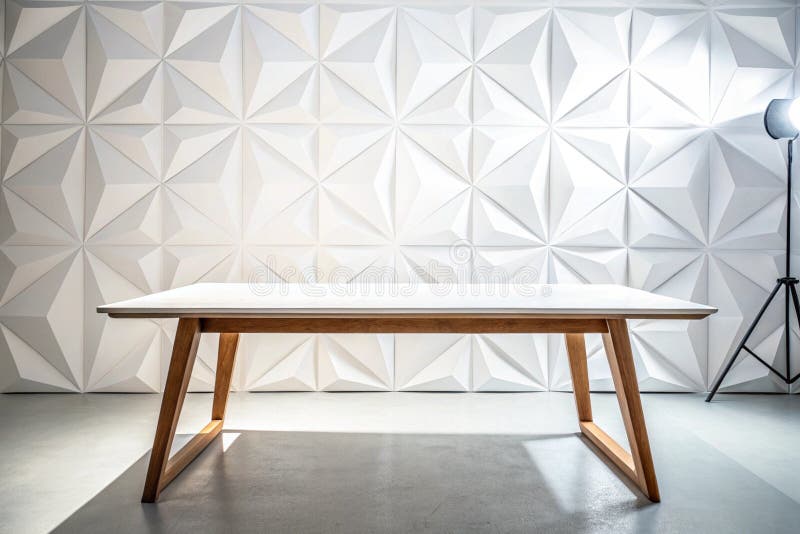 Empty Abstract Table with White Background for Display Stock ...