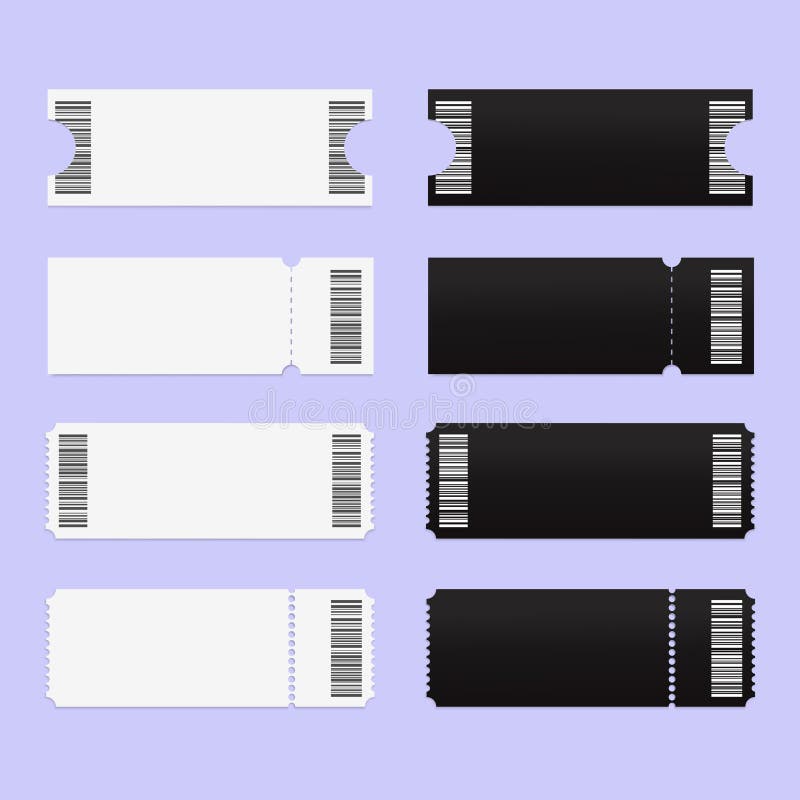 Abstract Blank Tickets or Coupons in Black and White Colors. Ticket ...