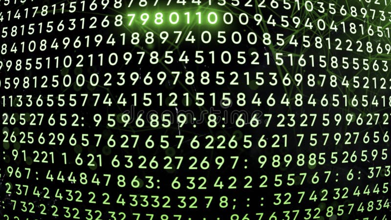 Abstract Blinking and Changing Numbers with Connected Dots and Lines on ...