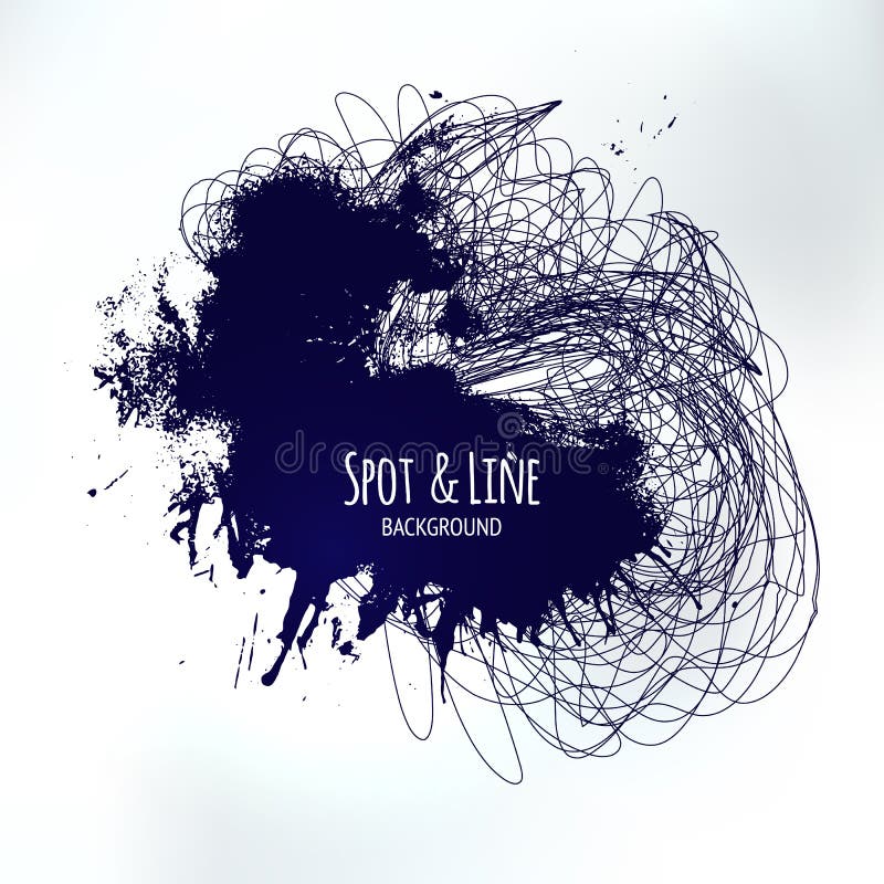 Abstract Blob with Sketch Style Line Art, Hand Drawing Decor Stock ...