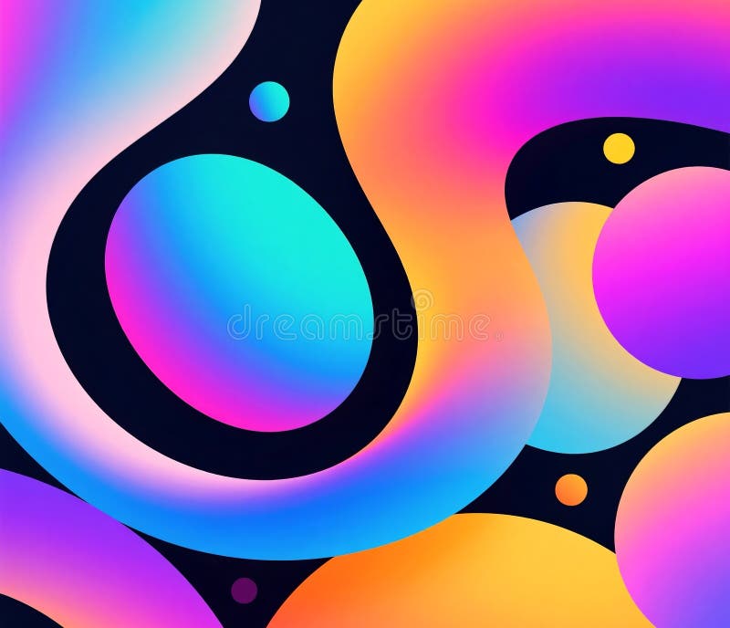 Abstract Blobs and Curves, Bright Colors, Modern UI Background Stock Illustration - Illustration ...