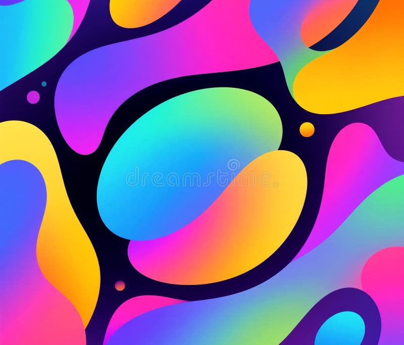 Abstract Blobs and Curves, Bright Colors, Modern UI Background Stock Illustration - Illustration ...